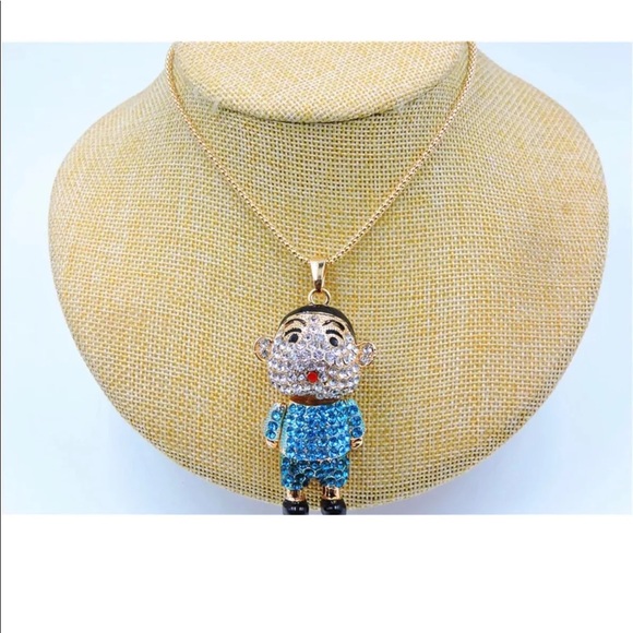 Jewelry | Crystal Cartoon Boy Necklace Moveable Parts | Poshmark